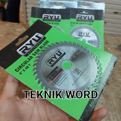 Jual RYU MATA GERGAJI KAYU 4INCH X 40T / CIRCULAR SAW BLADE RYU 4 ...