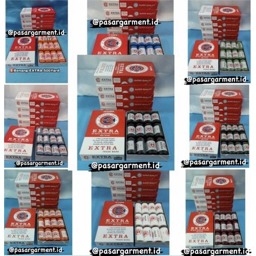 Jual Benang EXTRA 500 yard (1 kotak= 1 lusin = 1 warna) - hijau tentara ...