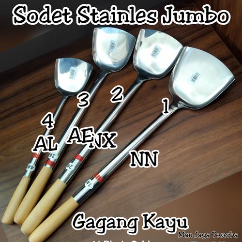 Jual Sodet Sutil Spatula Stainles Jumbo Gagang Kayu #2 12.5cm - Kota ...