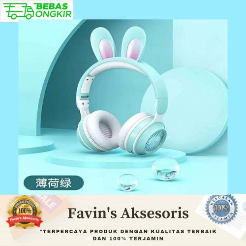 Jual Headset Gaming Bluetooth Headphone Cat Ear Telinga Kelinci Cewek ...