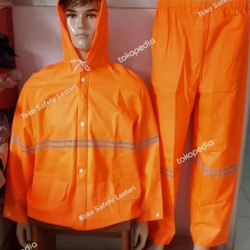 Jual JAS HUJAN/RAINCOAT PVC ANTI TEMBUS AIR WARNA ORANGE - L - Jakarta ...