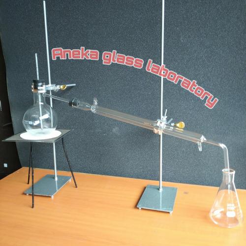 Jual alat laboratorium alat destilasi lengkap 500ml satu set statip ...