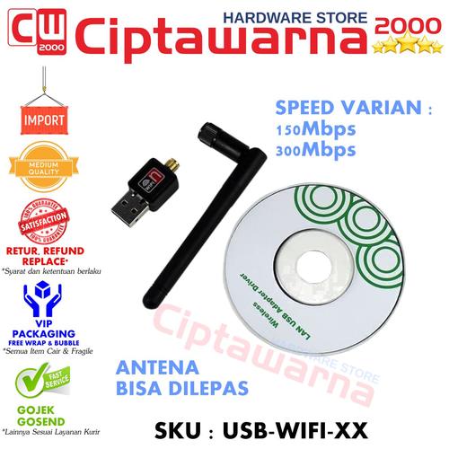 Jual USB WiFi 150Mbps / 300Mbps + ANTENA Wireless Adapter 802.11N ...