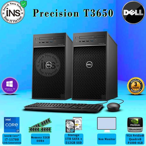 Jual CPU DELL Precision T3650 MT i7-11700 32GB 1TB+512GB SSD VGA 4GB ...