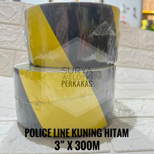 Jual Police Line Kuning HItam 3" X 300M / Garis Polise / Barricade Tape ...