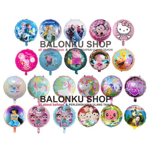 Jual Balon Foil Bulat Karakter Cewe / Balon Bulat Karakter / Balon ...
