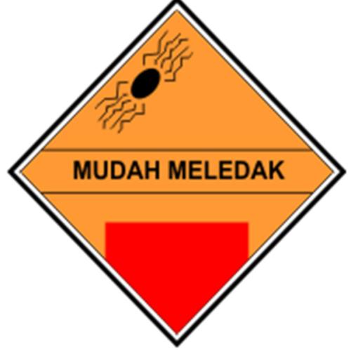 Jual sticker sign mudah meledak sign rambu limbah b3 peringatan simbol ...