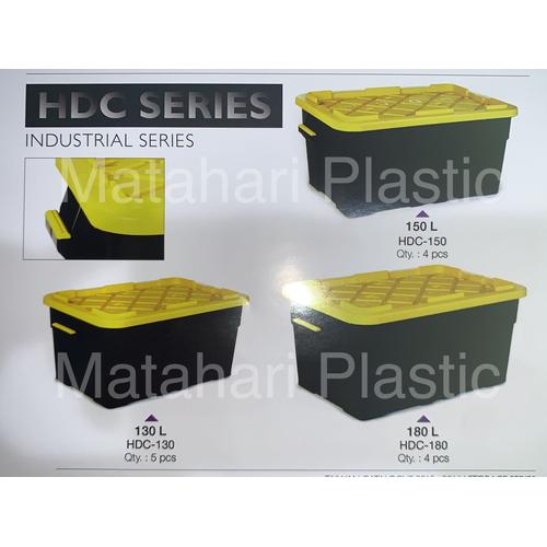Jual Box container industrial hitam dengan roda 150 liter HDC150 ...