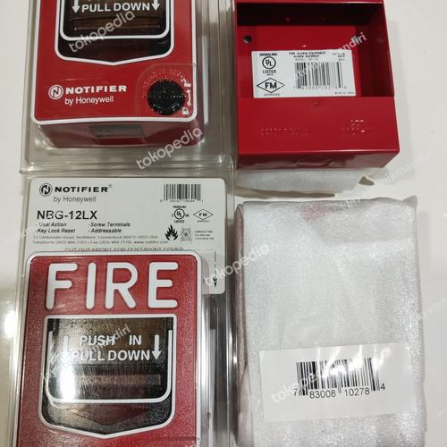 Jual Notifier NBG-12LX Addressable Manual Pull Station c/w. Backbox SB-10 - Dengan Backbox ...
