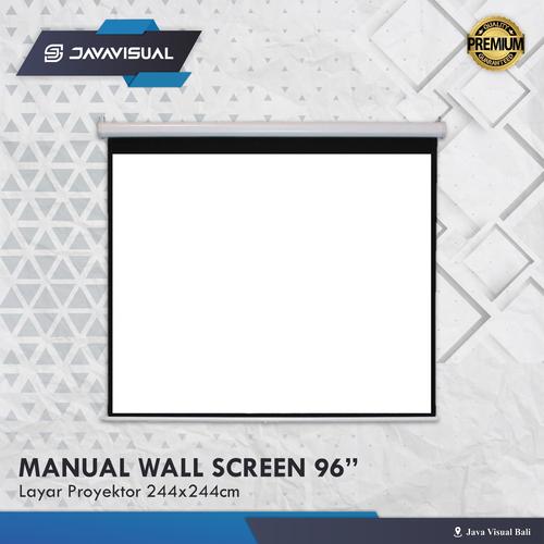 Jual MANUAL WALL SCREEN Pull Down 96" Layar 96 inch 1:1 244x244cm ...