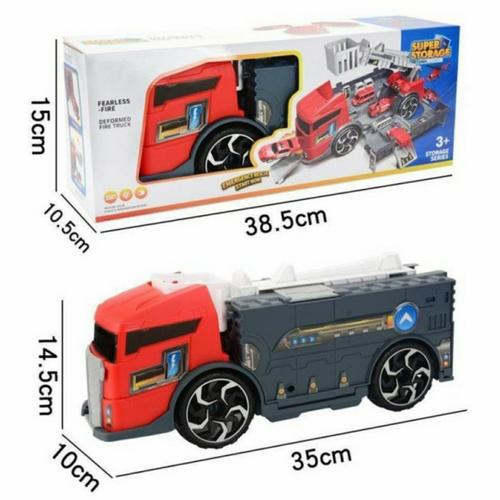 Jual Mainan Anak Super Storage Truck Fearless Fire Merah DIY P904-A ...