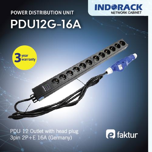 Jual PDU12G-16A INDORACK PDU OUTLET WITH HEAD PLUG 3 PIN 2P+E 16A ...