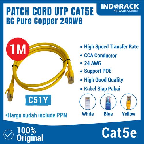 Jual INDORACK PATCH CORD UTP CAT 6 - KABEL LAN CAT6 1 METER YELLOW - Jakarta Pusat - Indo Stavol ...