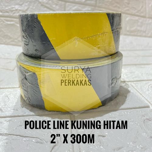 Jual Police Line Kuning Hitam 2" x 300M / Garis Polisi / Barricade Tape ...