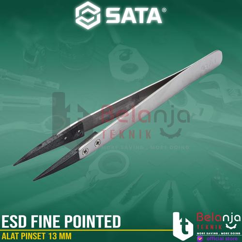 Jual Sata Alat Pinset 13 MM 03161 Esd Fine Pointed Tips Tweezers Tool ...