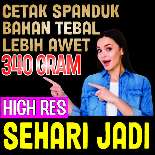 Jual SPANDUK KILAT BAHAN TEBAL 340 GRAM - Jakarta Timur - Jakarta digital printing | Tokopedia