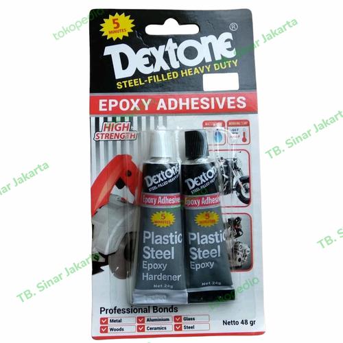 Jual Lem Dextone Plastic steel / Lem Besi 5 menit ( original) - 48 gr ...