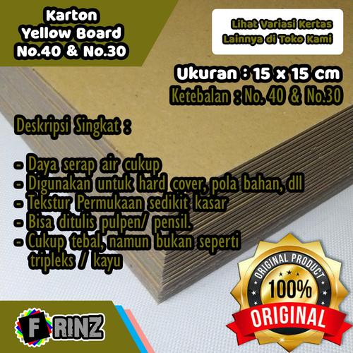 Jual Kertas Karton Kuning Bot Persegi No. 30 dan 40 Ukuran 15 x 15 cm ...