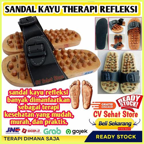 Promo Sendal Rematik KAYU Sandal Pijat Refleksi KAKI Selop Terapi ...