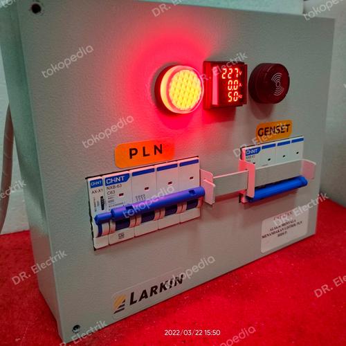 Jual Panel interlock switch PLN-Genset 4P+ alarm ,volt,amper,hz(COS) 63 ...