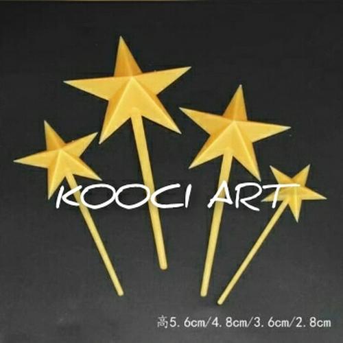 Jual Cake topper hiasan tusukan kue bintang star diamond 3D aksesoris ...