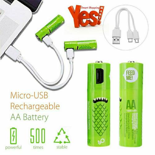 Jual Smartoools MicroBatt Micro USB Rechargrable AA Battery - 2Pak(4pc ...