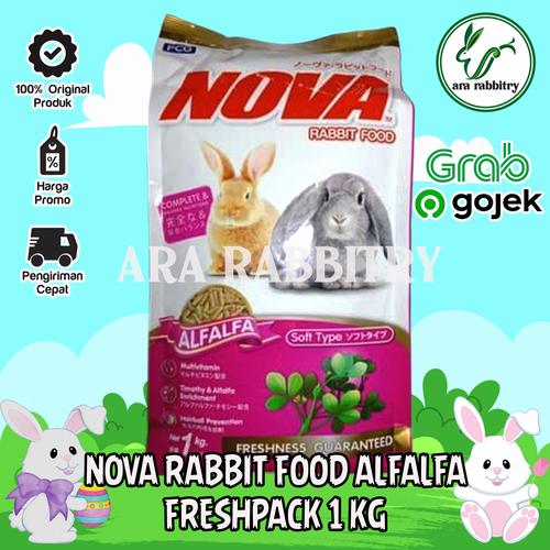 Promo MAKANAN PELET KELINCI NOVA RABBIT FOOD ALFALFA 1 KG FRESH PACK ...