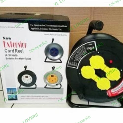 Jual Rol kabel 50 mtr kaki besi/Extension kabel 50mtr/Fort rol kabel 50 ...