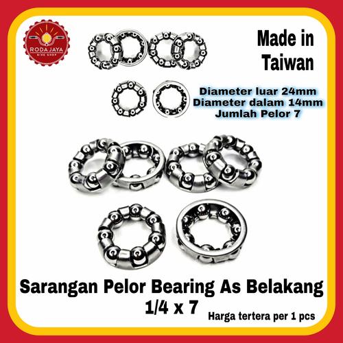 Jual Sarangan Pelor Bearing As Belakang Sepeda 1/4 x 7 Made in Taiwan ...