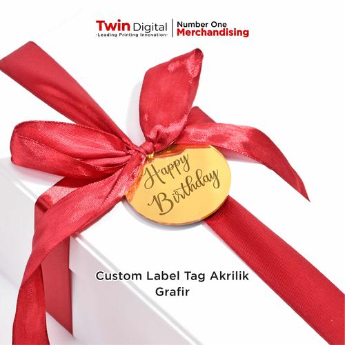 Jual Custom Label Tag Akrilik Mirror Bulat Grafir Gantungan Hadiah ...