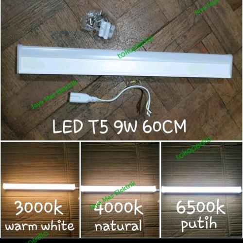 Jual Lampu Neon Set TL LED T5 9Watt 60cm/LED T5 Tube 9w GARANSI 1TH ...