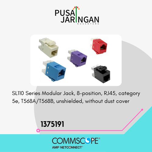Jual AMP 0-1375191-2 Modular Jack UTP Cat-5E. SL Series. Black ...