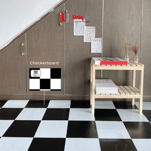 Jual Karpet Vinyl Roll Motif Catur / Vinyl Tebal 0.5mm Hitam Putih ...