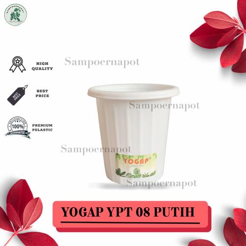 Jual pot bunga tanaman tinggi yogap 9,5cm YPT 8 putih - bahan tebal ...