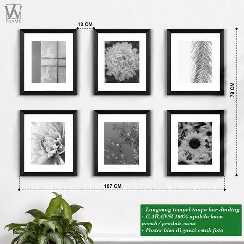 Jual WALL DECOR FRAME PHOTO SET 6 PCS BLACK AND WHITE - FRAME SAJA ...