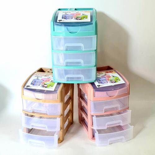 Jual Owl Rak laci mini container Caroline susun 3 - dusty pink ...