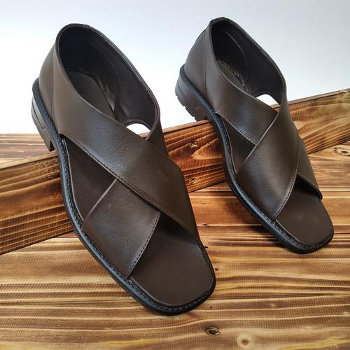 Jual sepatu sandal kenip kulit asli kasual pria model silang - Hitam ...