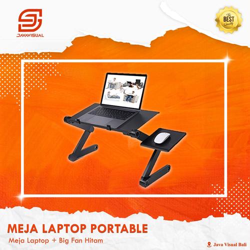 Jual Meja Laptop Portable Aluminium dengan kipas pendingin - HITAM NON ...