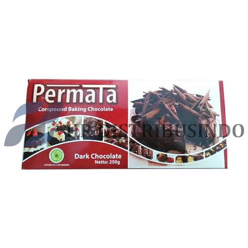 Jual Coklat Blok Coklat Batang PERMATA DARK Compound 250 Gram - Kota ...