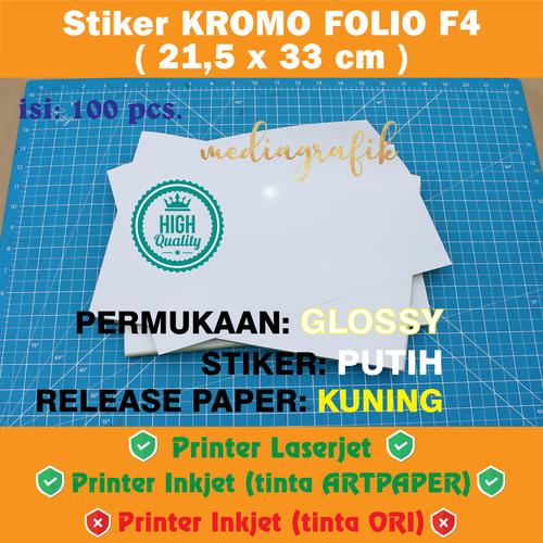 Jual Kertas STIKER KROMO Folio F4 Glossy CHROMO CROMO 100 lembar ...