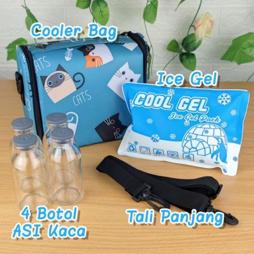 Jual Cooler Bag ASI Free Ice Gel 500gr + 4 Botol Asi Kaca - Dino Hitam ...