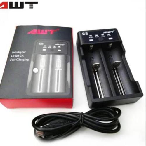 Jual Charger batre 18650 Awt c2 charger 2 slot Awt C2 / Carger C2 - 2 ...