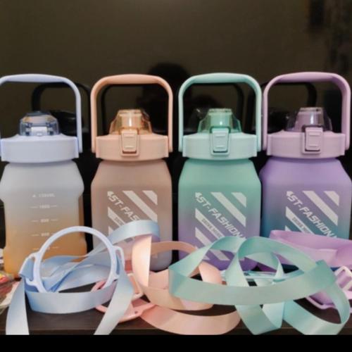 Jual Botol Viral Gemoy Kotak 1.5L FREE Stiker 2D3D Tali Botol Time ...