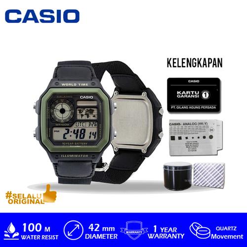 Promo Jam Tangan Casio AE-1200WHB-1BVDF With BOX Kaleng Bergaransi ...