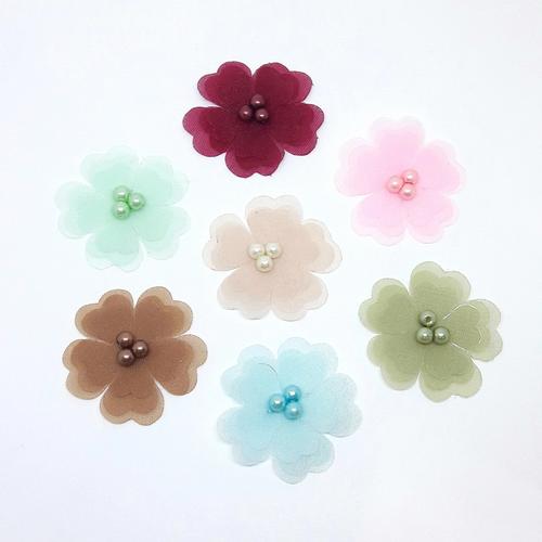 Jual APLIKASI BUNGA KAIN ORGANZA 3D CANTIK / BUNGA 3D ORCHID MUTIARA ...