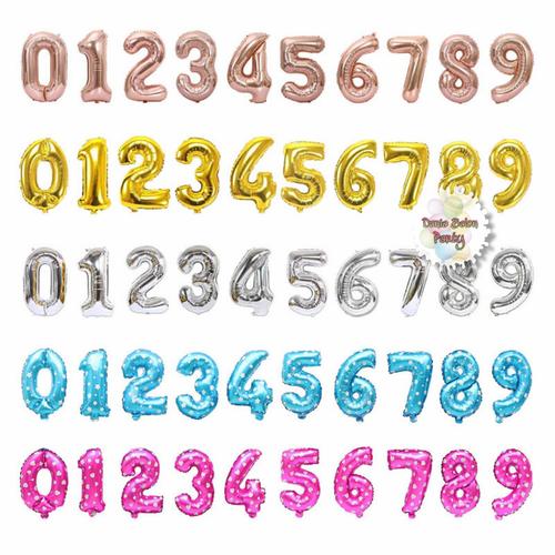 Jual Balon Foil Angka / Balon Angka 40cm - biru polkadot, angka 3 ...