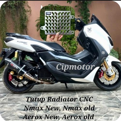 Jual Cover Tutup Radiator new Nmax 2020 Aerox Lexi Nmax cnc merah biru ...