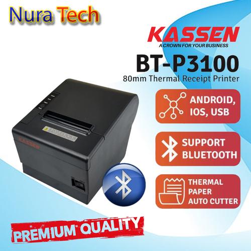 Jual PRINTER KASIR KASSEN BT-P3100 USB BLUETOOTH THERMAL 80MM AUTO ...