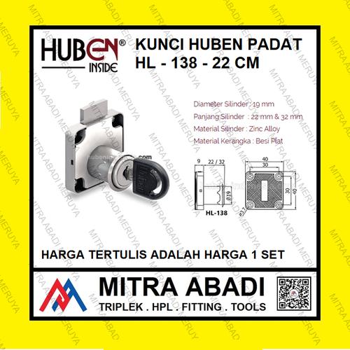 Jual Kunci Laci Kunci Lemari Kerangka Padat Lubang 22 mm HUBEN HL-138-22 - Jakarta Barat - Mitra ...