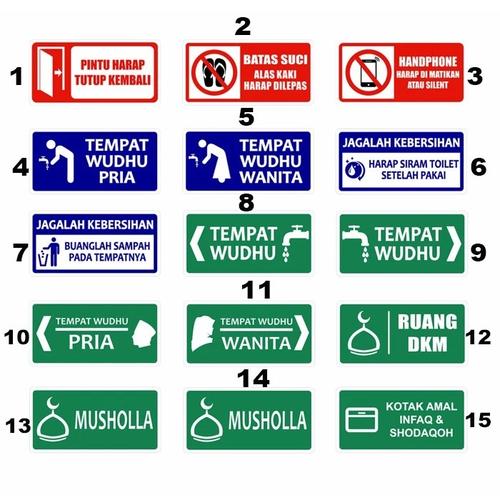 Jual Rambu Masjid Custom Sign 15cm x 30cm - Acrylic - Kota Depok ...